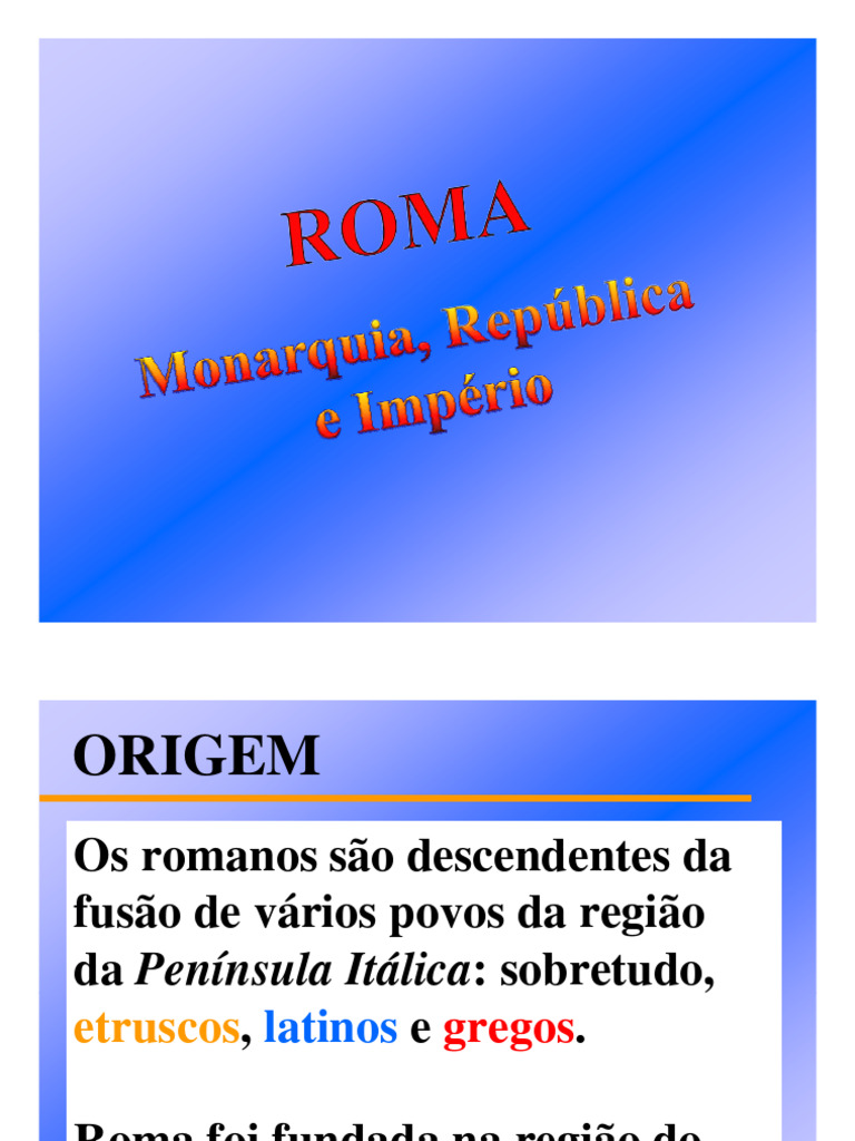 Roma | PDF | Roma Antiga | Império Romano