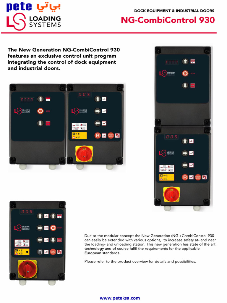 Pete Loadingsys Dock Control Panel Combi Control Dual | PDF