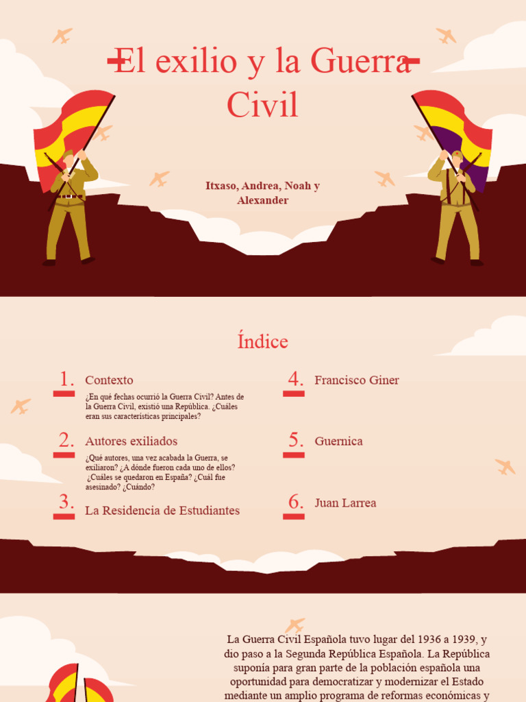 El Exilio y La Guerra Civil | PDF