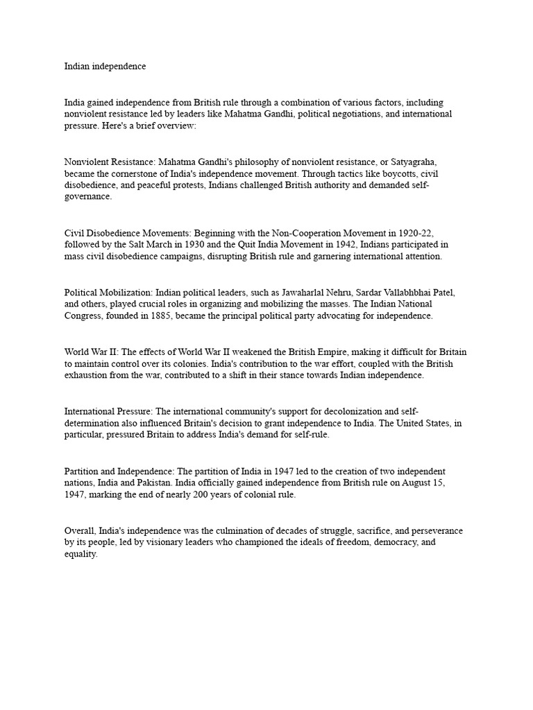 India's Path to Independence Explained | PDF | Social Science | History