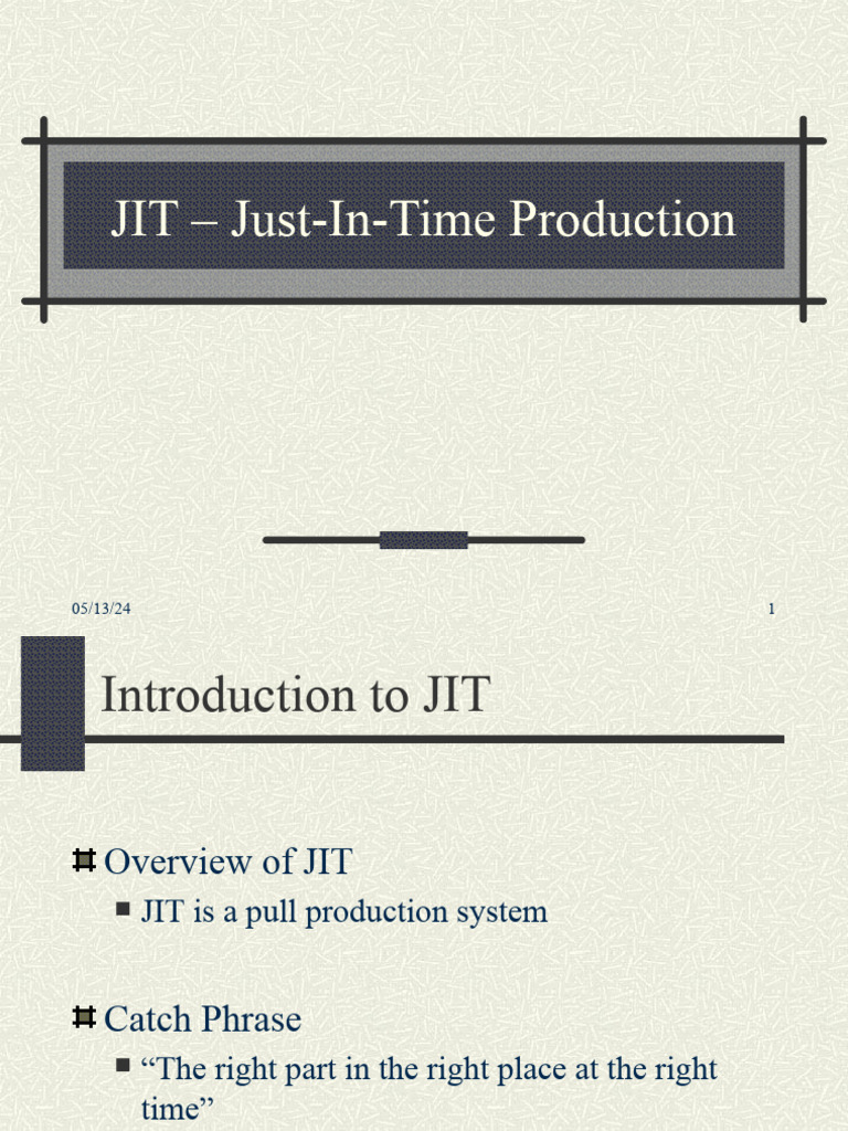Just in Time | PDF | Lean Manufacturing | Logistics