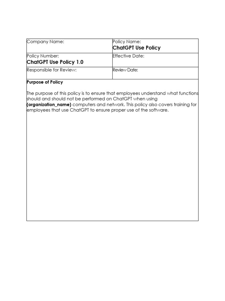 ChatGPT Policy Template cyberconIQ | PDF | Employment | Information