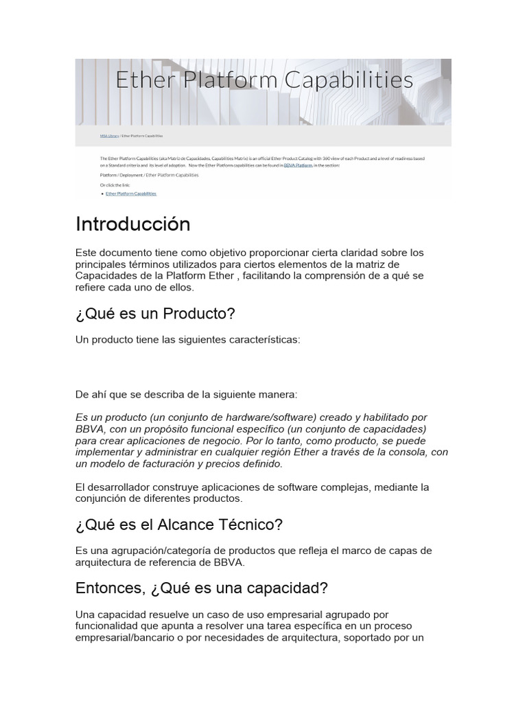 01 - Qué Es La Matriz EPC (Ether Platform Capability) | PDF | Software ...