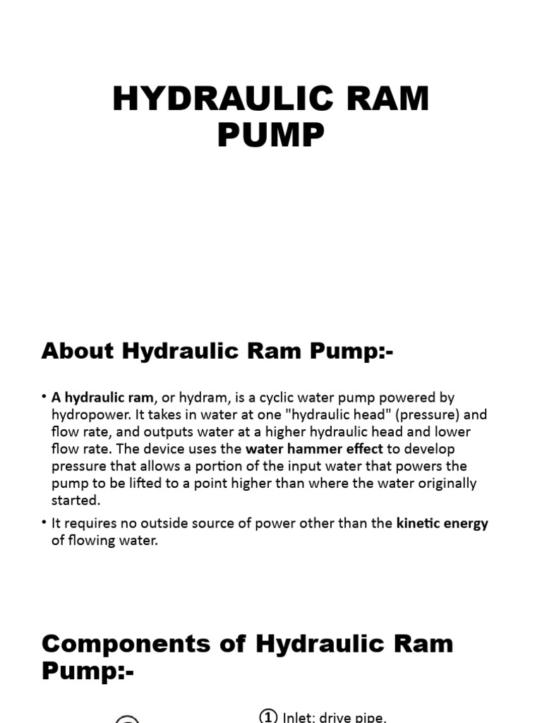 Hydraulic Ram Pump | PDF | Pump | Continuum Mechanics