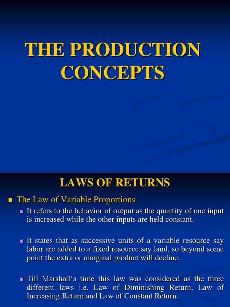 Laws of Production | PDF