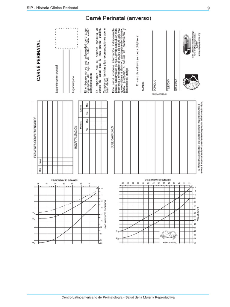 Carnet Prenatal | PDF | Mujer | Embarazo Mamífero
