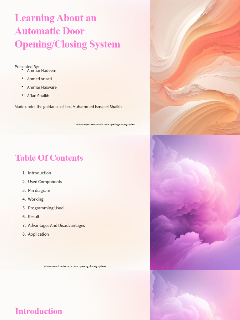 Learning About An Automatic Door OpeningClosing System | PDF | Arduino ...