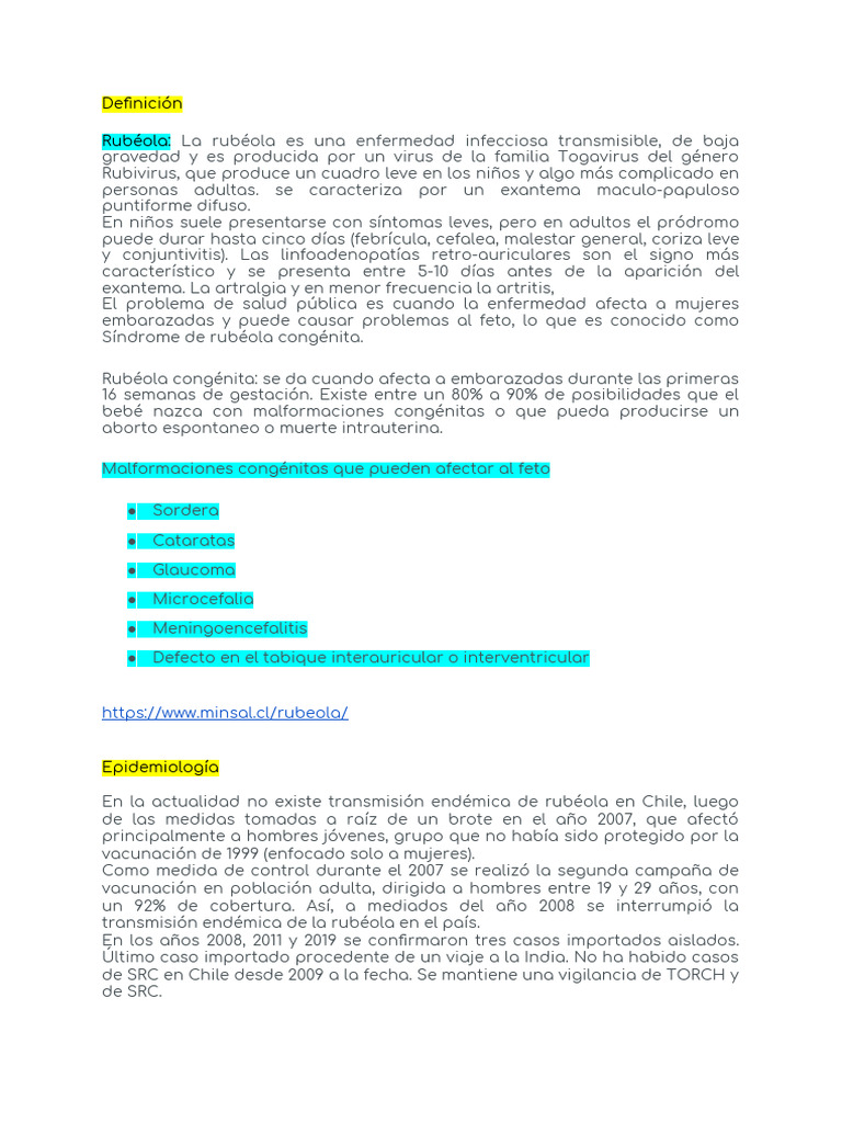 Rubeola y Embarazo | PDF | Enfermedades animales | Medicina