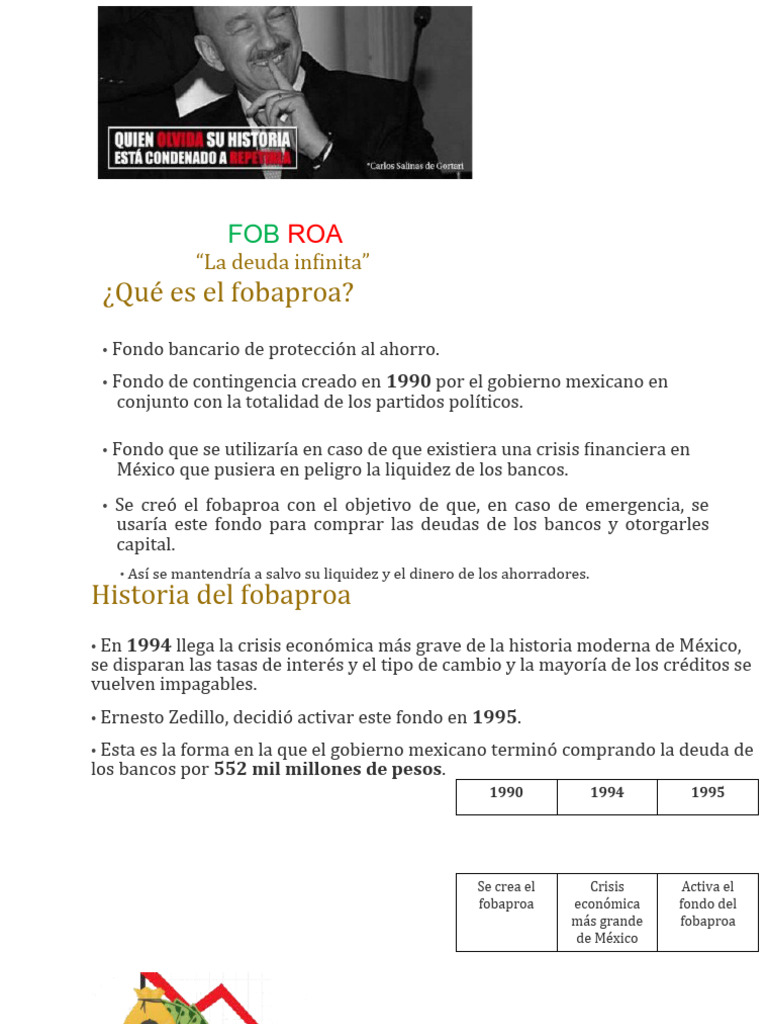Qué es el Fobaproa y su impacto | PDF | Bancos | Dinero
