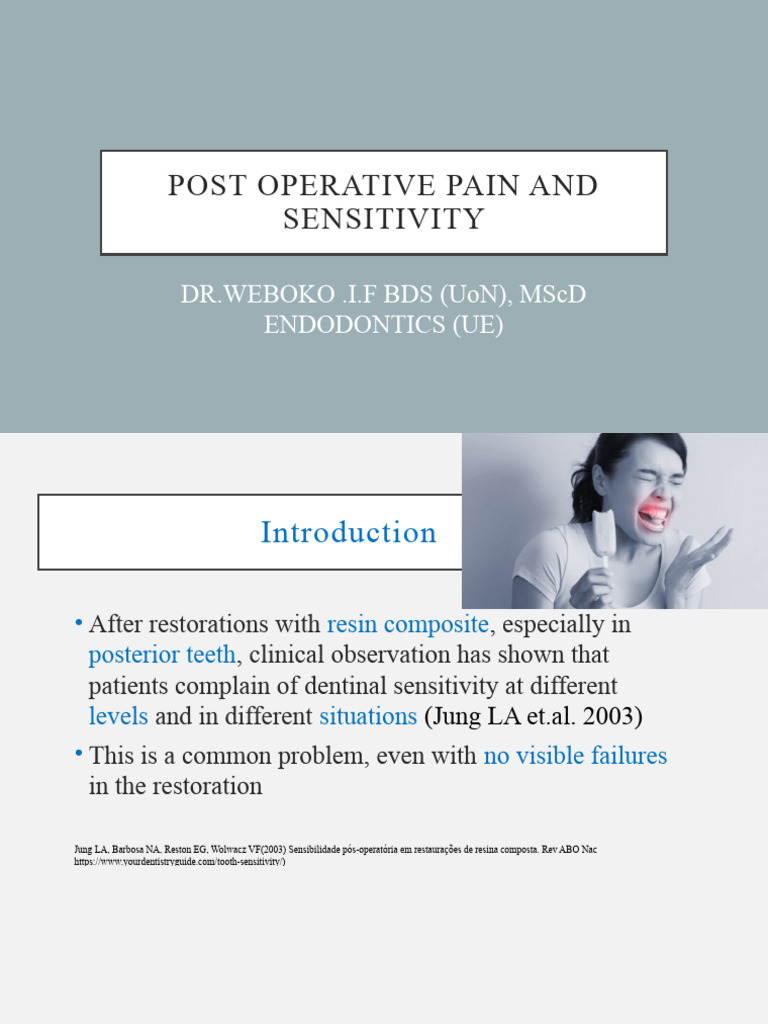 Post-Op Sensitivity in Composite Restorations | PDF | Dentin | Dental ...