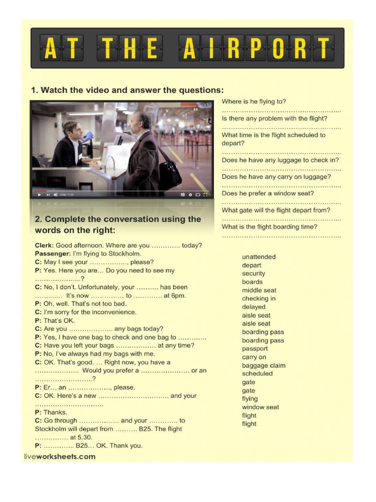 Check in Worksheet | PDF