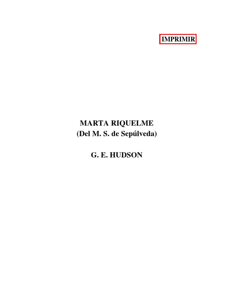 Guillermo Enrique Hudson - Marta Riquelme | PDF | Infierno | Amor