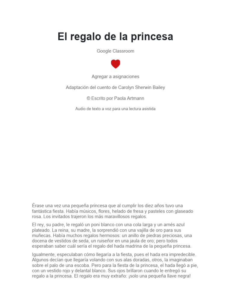 El Regalo de La Princesa | PDF