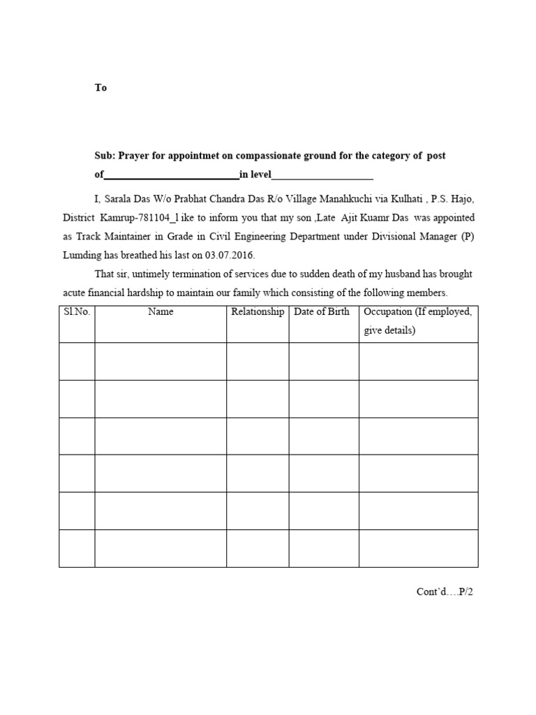 Compassionate Ground Application | PDF