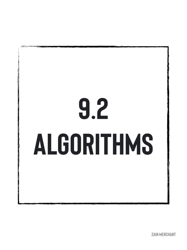 9.2 Algorithms | PDF | Algorithms | Control Flow 9.2 Algorithms | PDF | Algorithms | Control Flow
