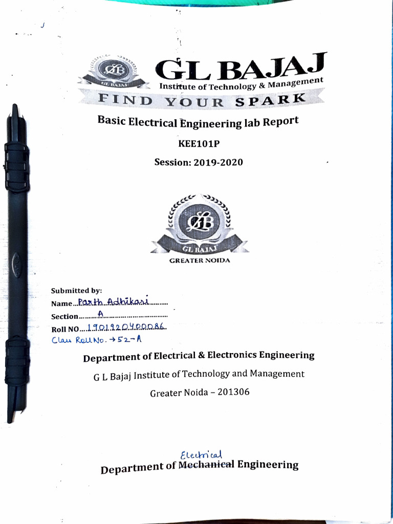 Ee Lab File With Readings | PDF