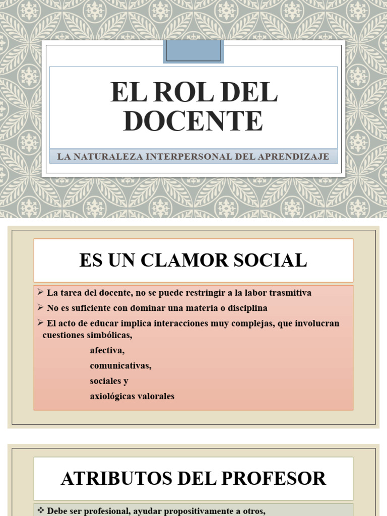El Rol Del Docente | Descargar gratis PDF | Aprendizaje | Maestros