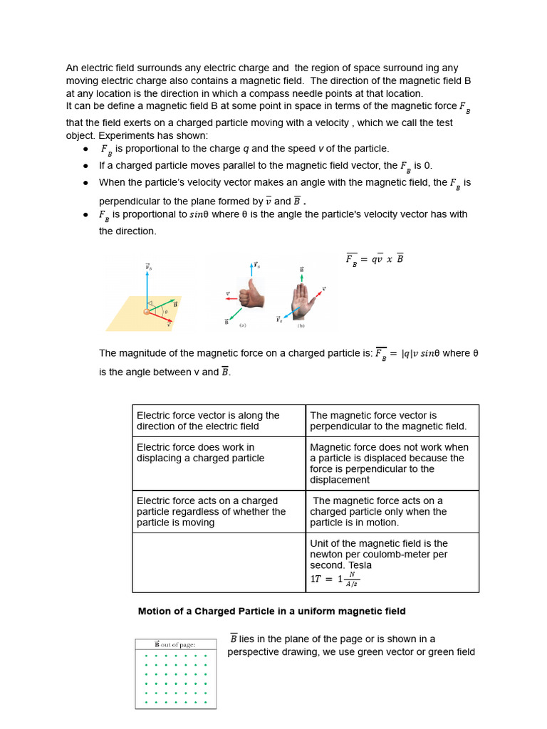 Resumen campo magnético | PDF | Magnetic Field | Force