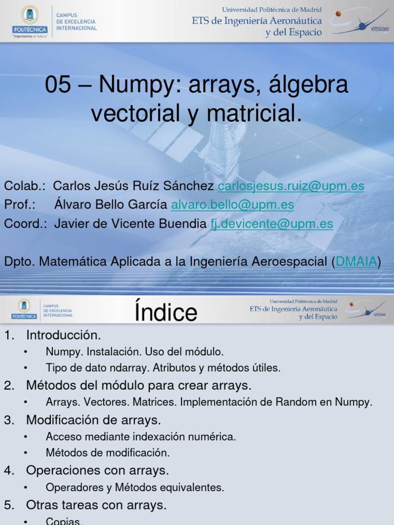 Infor Numpy 2 | PDF | Matriz (Matemáticas) | Programación de computadoras Infor Numpy 2 | PDF | Matriz (Matemáticas) | Programación de computadoras