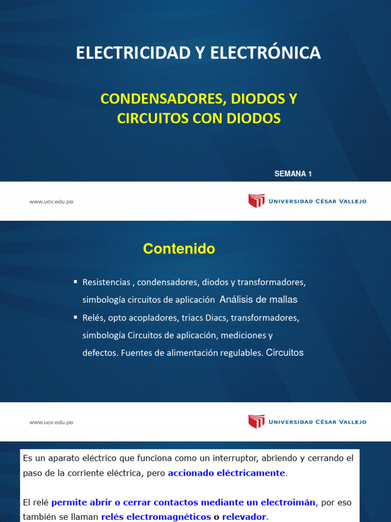 PPT-4 Condensadores-Diodos | PDF | Diodo | Relé
