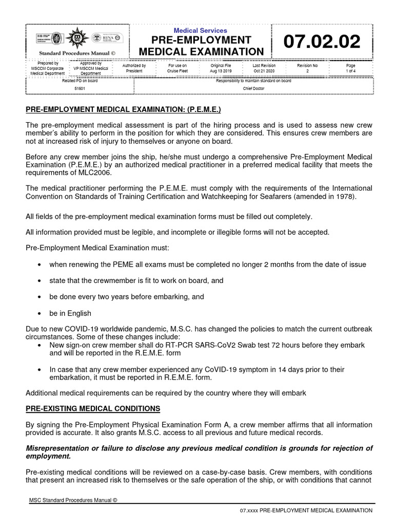 PEME REME Policy 07.02.02 | PDF | Heart | Neurology