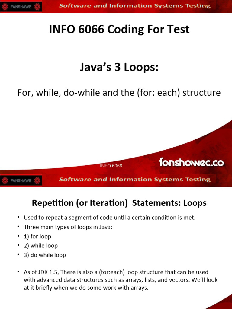 INFO6066 - Repetition (Loop) Control Structures | PDF | Control Flow ... INFO6066 - Repetition (Loop) Control Structures | PDF | Control Flow ...