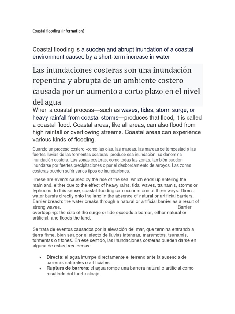 Coastal Flooding | PDF | Oceanografía | Desastres naturales