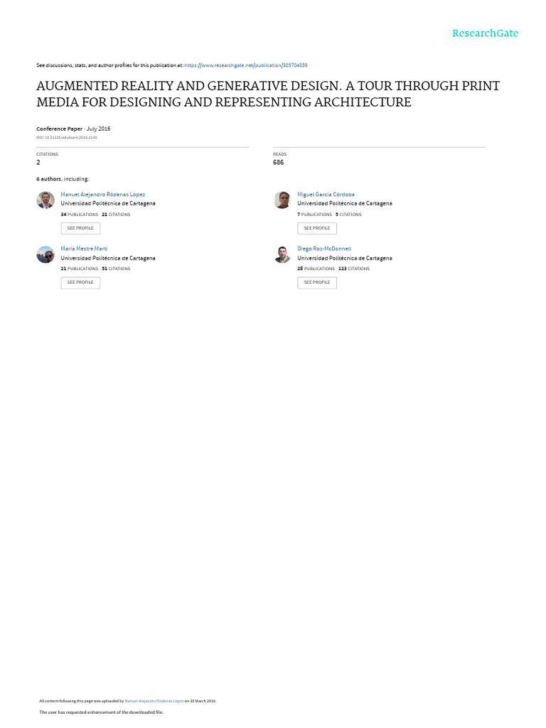 Augmented Reality and Generative Design. A Tour Through Print | PDF | 3 D Computer Graphics ...