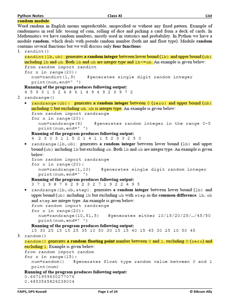 FAIPS, DPS Kuwait Page 1 of 24 © Bikram Ally | PDF | Parameter (Computer Programming) | Control Flow