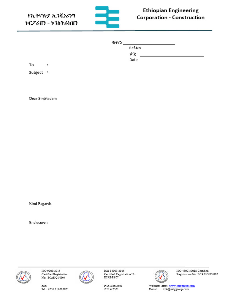 Outgoing Letter Format English | PDF