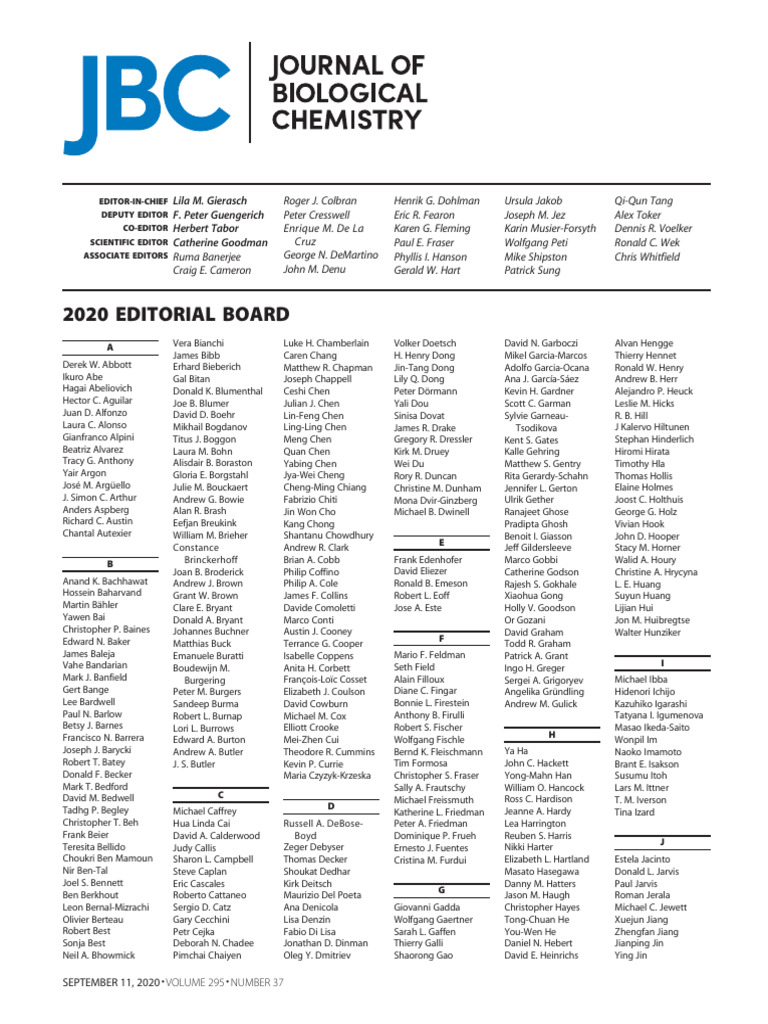 Editorial-Board 2020 JBC | PDF