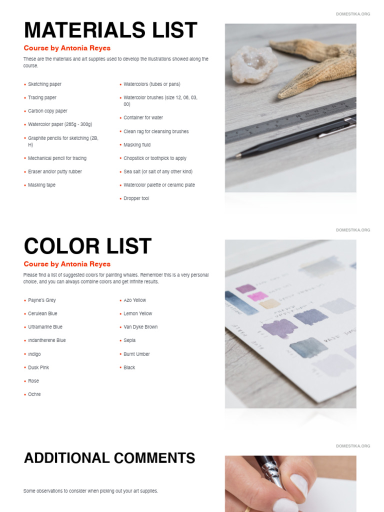 Material list | PDF | Conservation And Restoration Materials