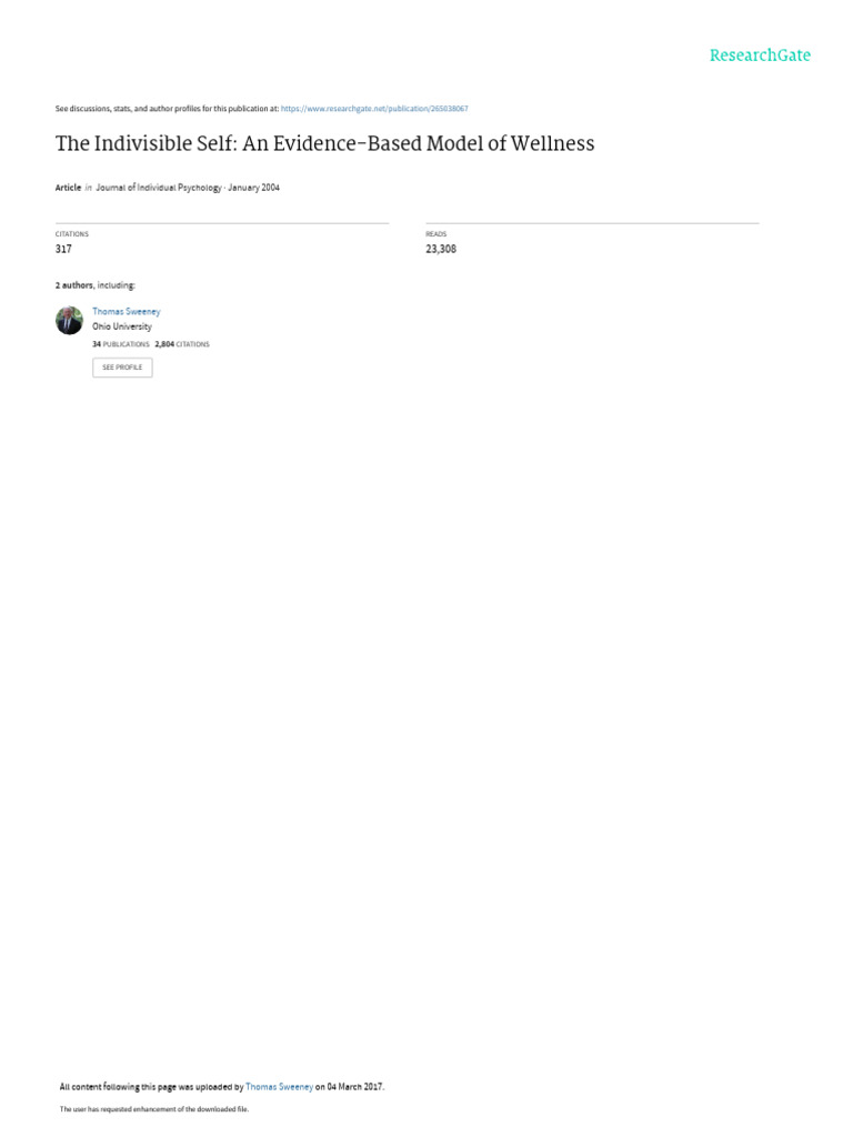 The_Indivisible_Self_An_Evidence-Based_Model_of_We | PDF | Psychology ...