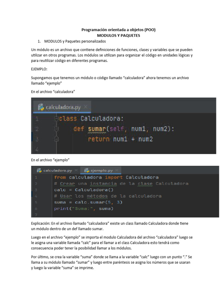 Programación orientada a objetos | PDF