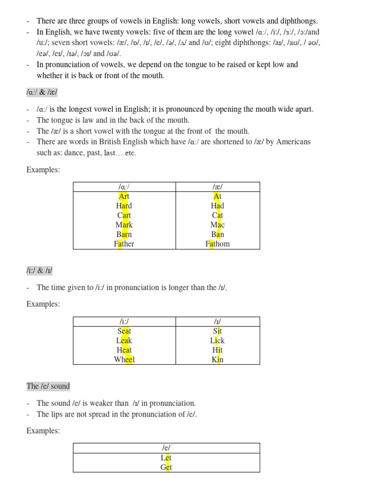 Vowels Pdf Vowel Phonology