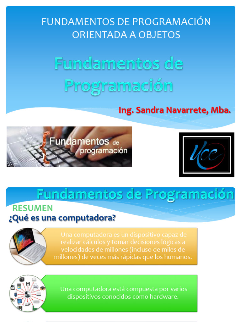 Unidad No 1 - Fundamentos de Programacion | PDF | Programación de ...