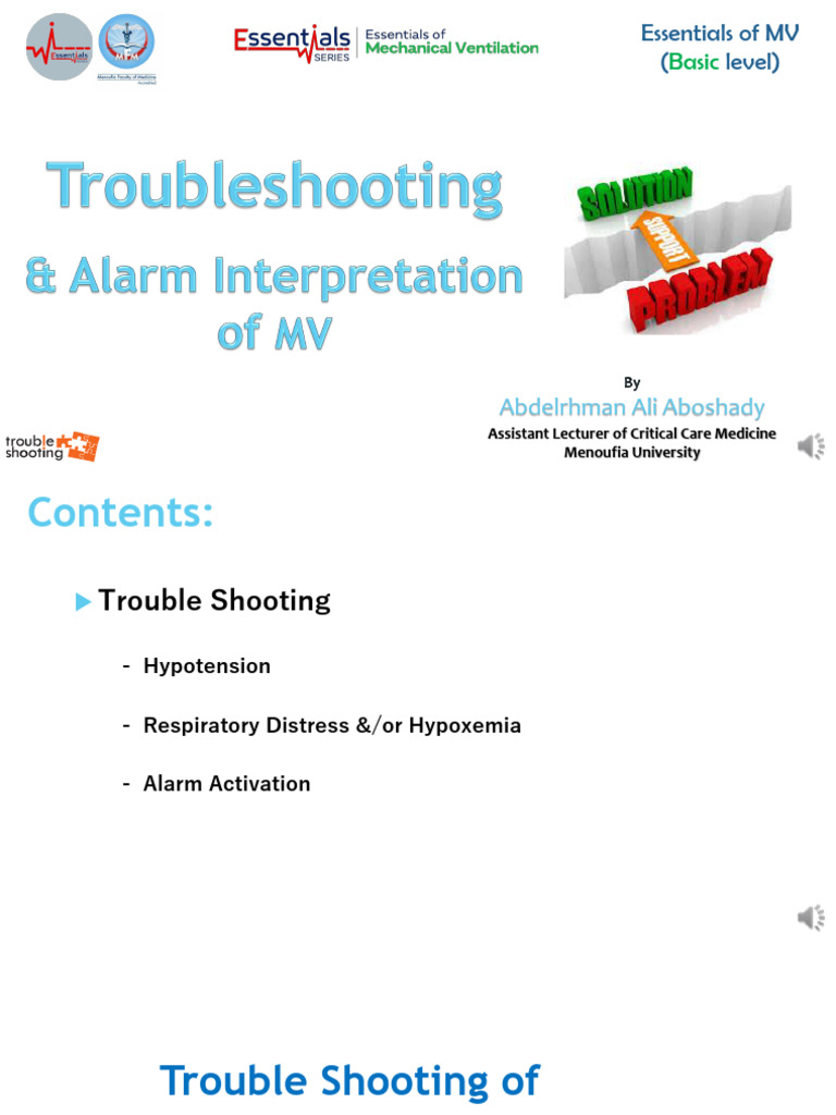 4-4 Trouble Shooting & Alarm Interpretation | PDF | Pulmonology ...