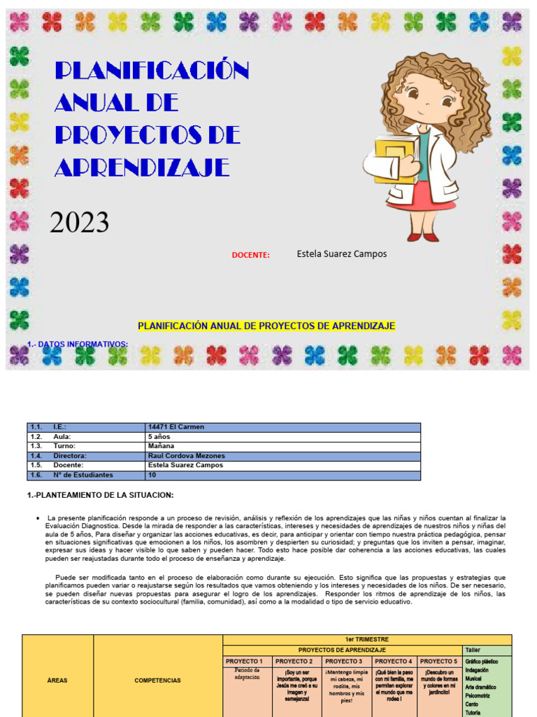 5 Años Planificacion Anual | PDF | Aprendizaje