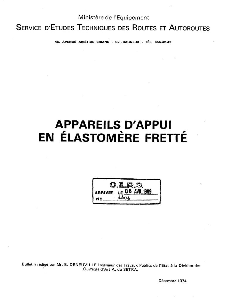 Dimensionnement Des Appareils d'Appuis Elastomère Fretté | PDF