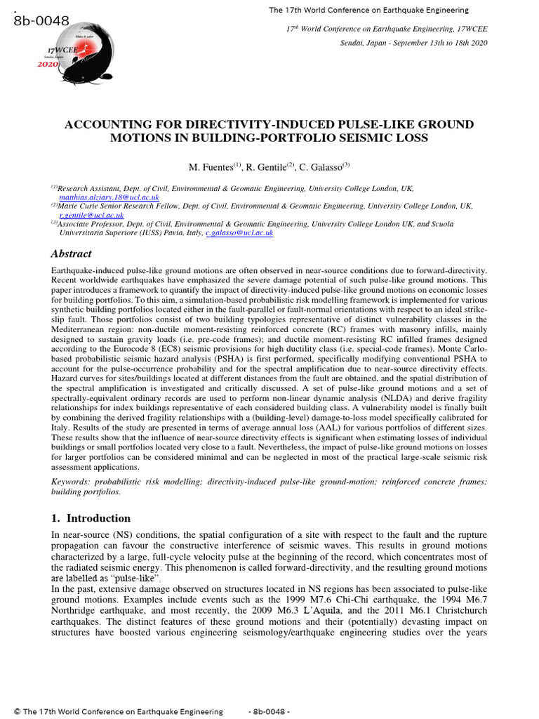 Accounting For Directivity-Induced Pulse-Like Ground Motions in ...