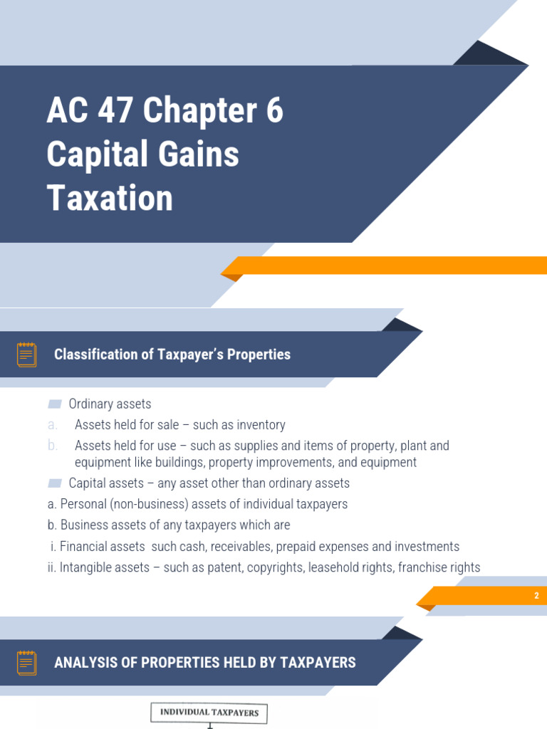 AC 47 Chapter 6 Capital Gains Taxation | PDF | Capital Gains Tax | Taxes