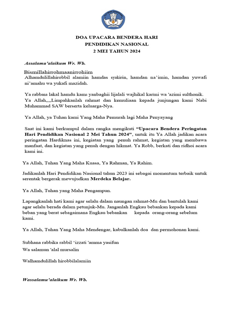 Pedoman Upacara Hardiknas 2023 Pdf
