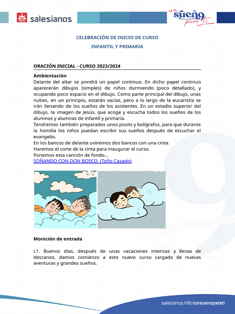 Inicio de Curso: Celebración Pastoral 2023 | PDF | María, madre de ...