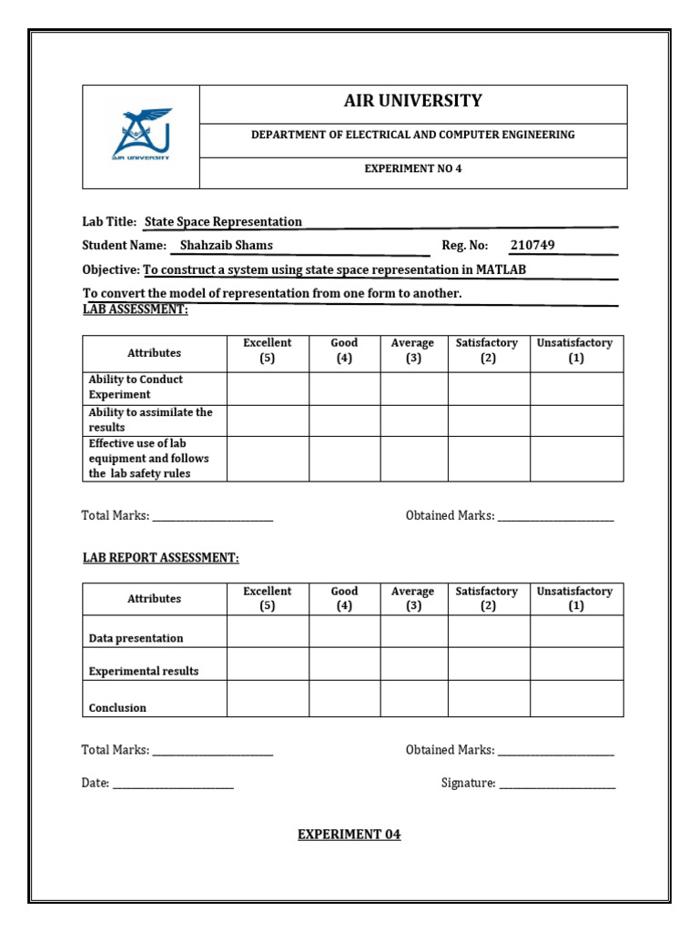 CS Experiment 04 | PDF | Matrix (Mathematics) | Algebra