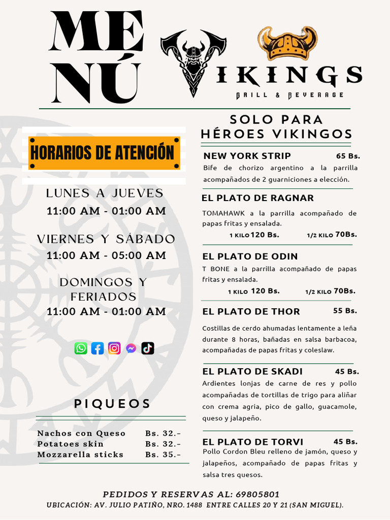 Menu Nuevo 2023 - 2024 Vikings | PDF | Parilla | Cocina de las Americas Menu Nuevo 2023 - 2024 Vikings | PDF | Parilla | Cocina de las Americas