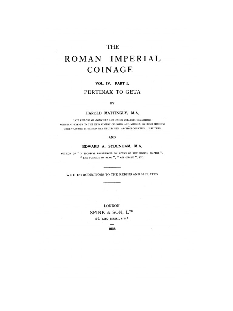 Roman Imperial Coinage Overview | PDF | Roman Empire