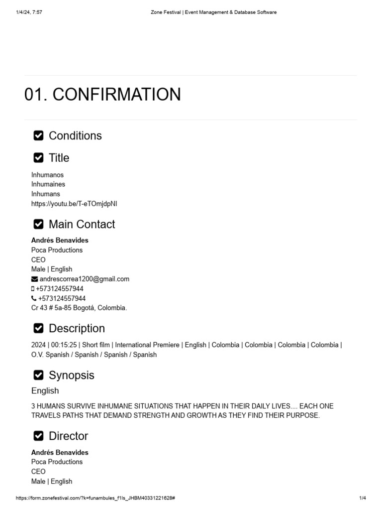 Zone Festival - Event Management & Database Software | PDF | Colombia