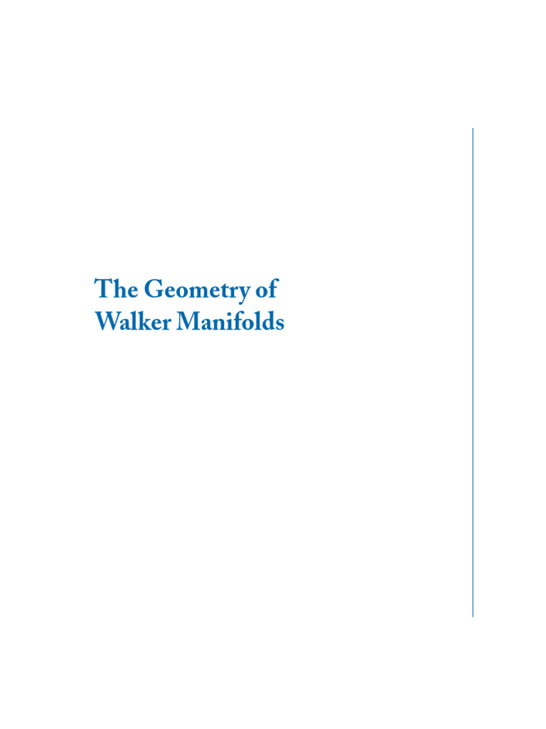 AAvv - The geometry of Walker manifolds | PDF | Basis (Linear Algebra ...