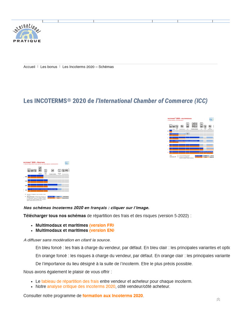 Les Incoterms 2020 - Schémas - International Pratique - Conseil ...