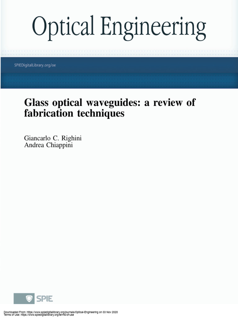 Glass optical waveguides | PDF | Thin Film | Glasses
